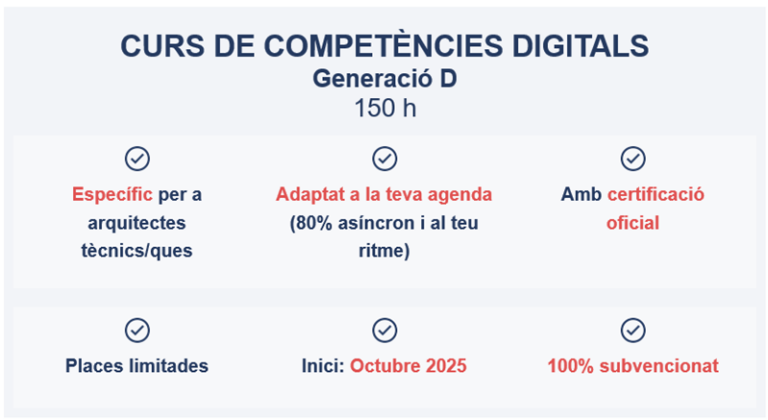 El Cateb impulsa un curs en competències digitals per a professionals de l’Arquitectura Tècnica ...